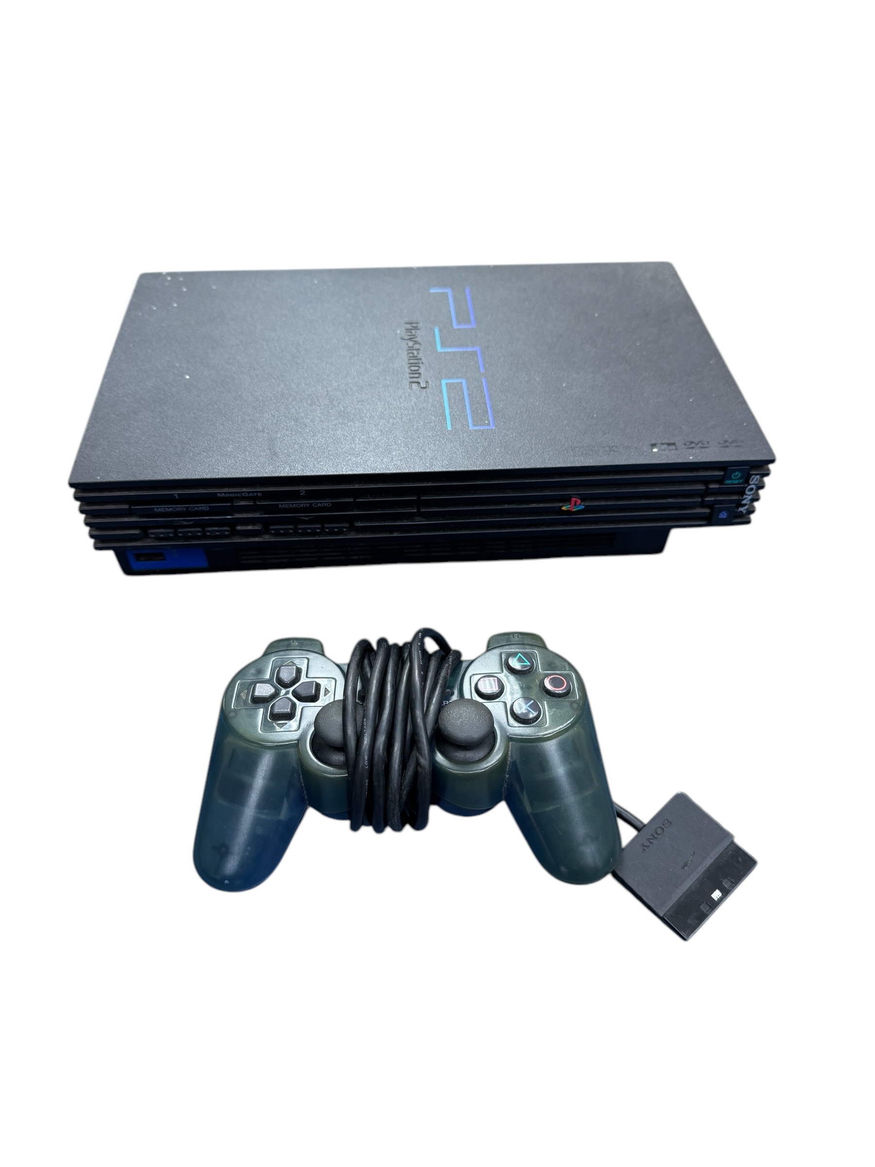 Pre-owned Sony Playstation 2 black console + Official controller - Own4Less